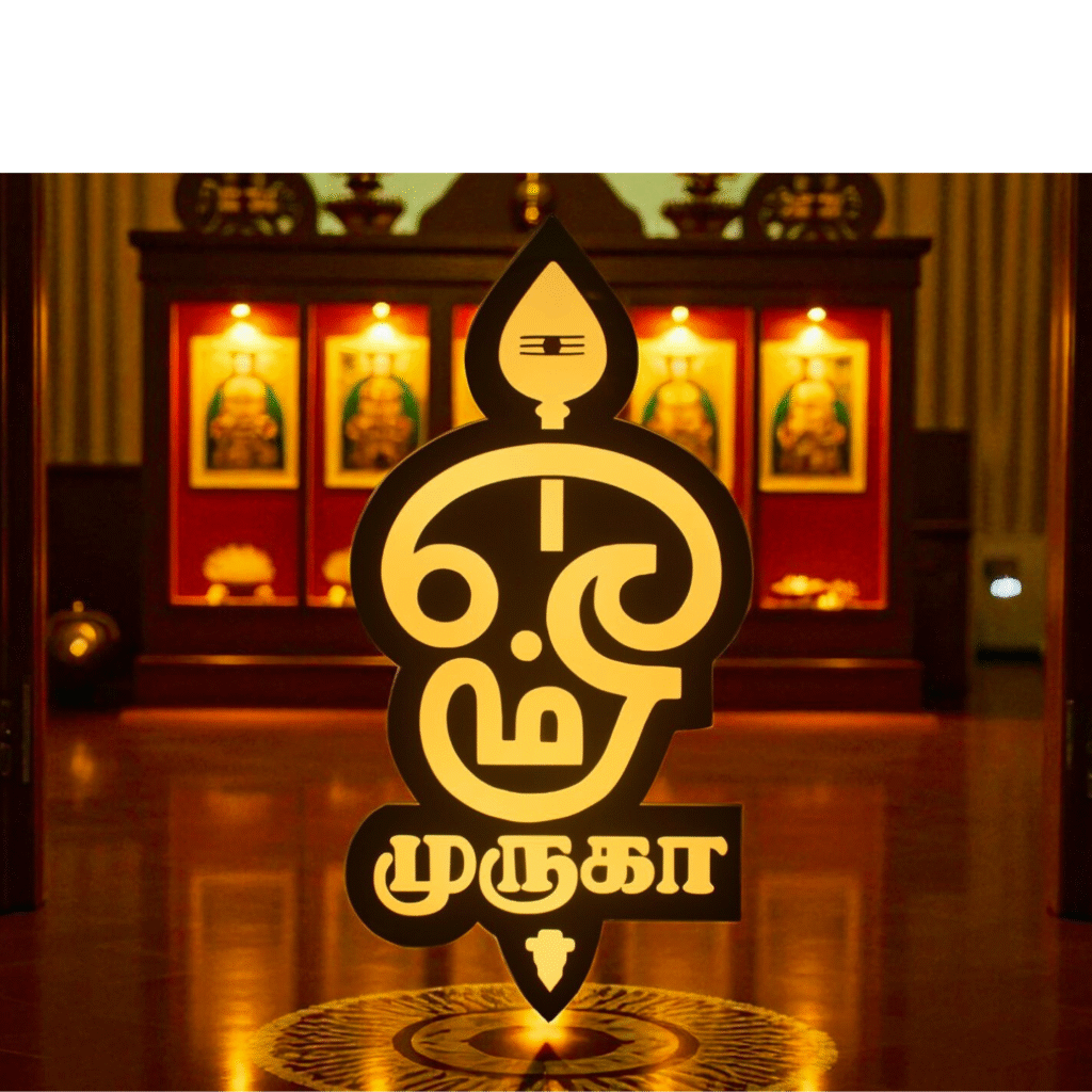Divine Murugan Om LED Acrylic Wall Light in warm white God Symbol for ...